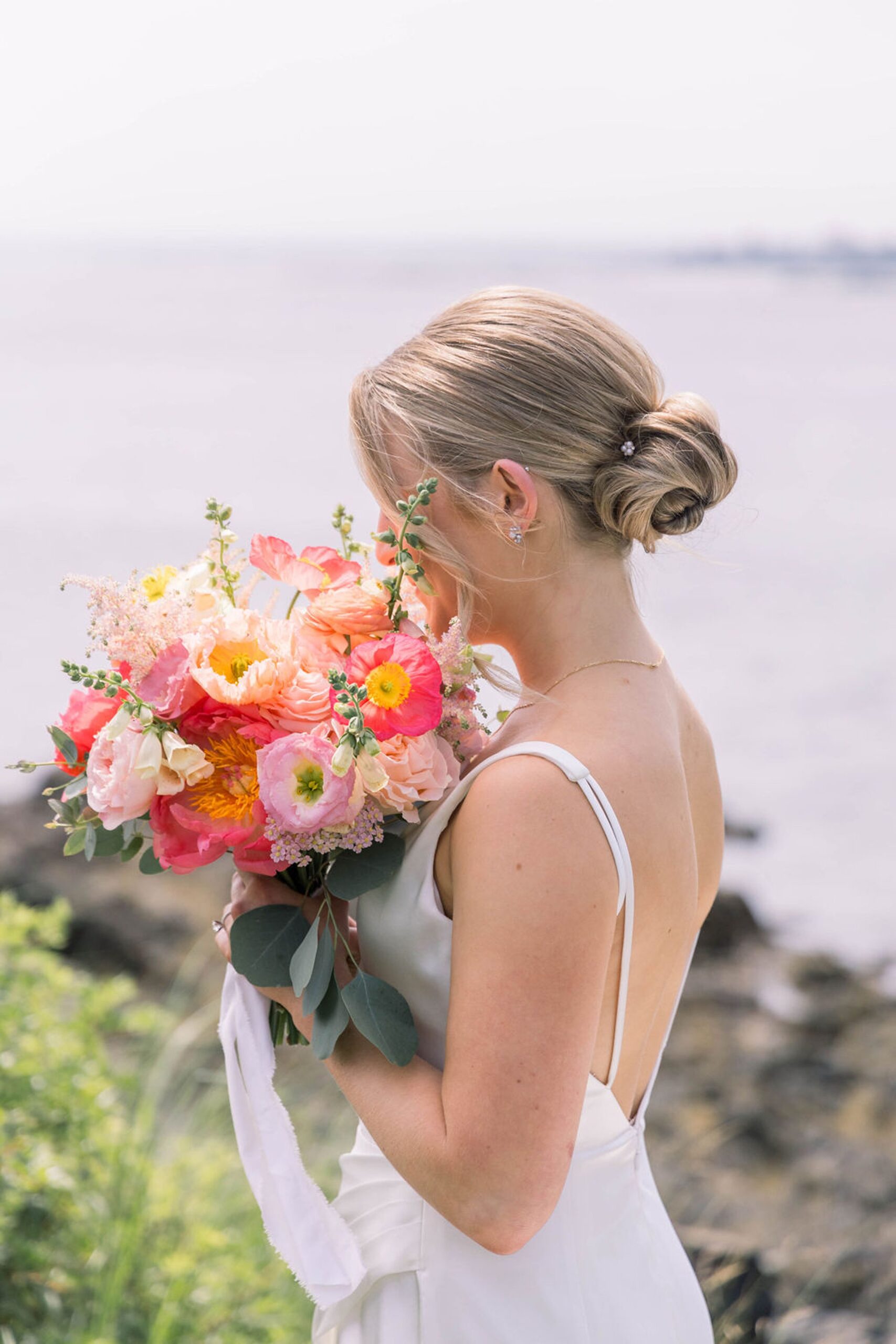 Colorful Floral Design for Nonantum Resort Wedding - Geraniums Red ...